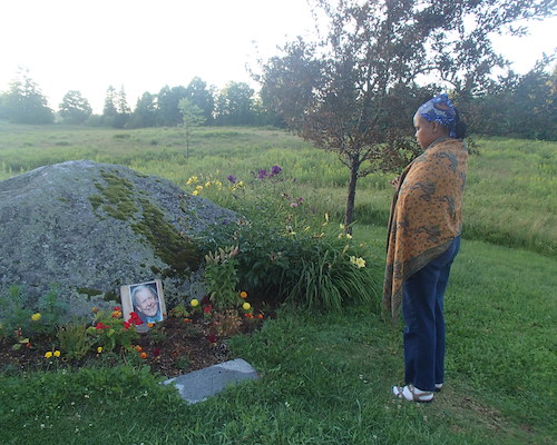 Sr Pauline at Thomas Berry's burial place. Green Mt Monastery ...